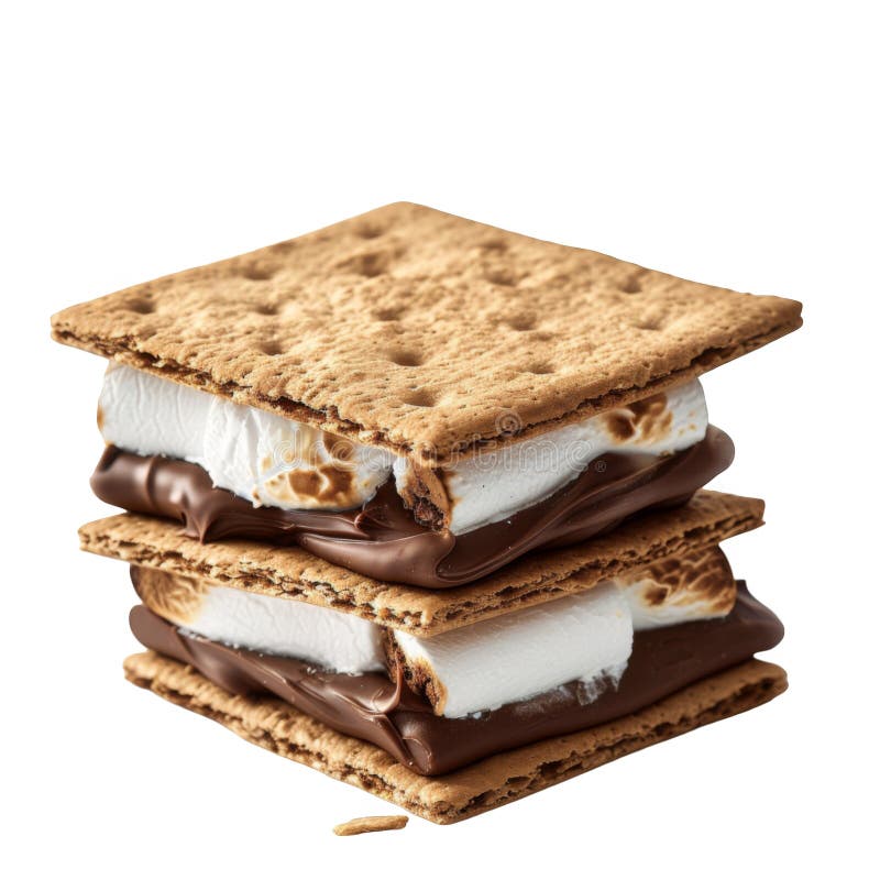 A Stack of Graham Crackers, Marshmallows, and Chocolate Stock Photo ...