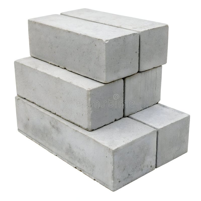 Stack of Gray Cement Solid Bricks Stock Illustration - Illustration of ...