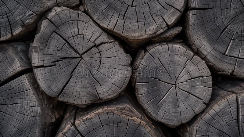 Stack of Gray Logs. AI Generated. Stock Illustration - Illustration of ...