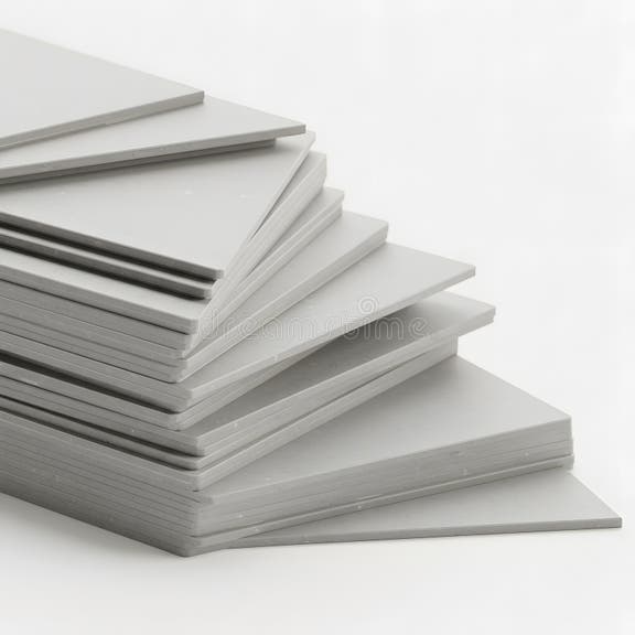 Stack of Gray Plastic Sheets Stock Illustration - Illustration of ...