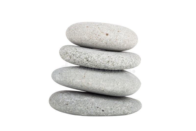 Stack of Gray Round Stones is Isolated on a White Background Stock ...