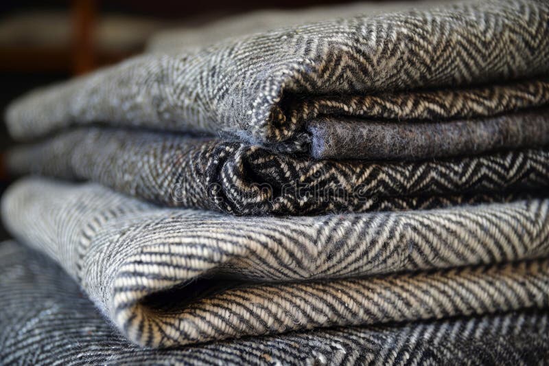 Stack of Gray and White Herring Fabric Neatly Piled, a Modern ...
