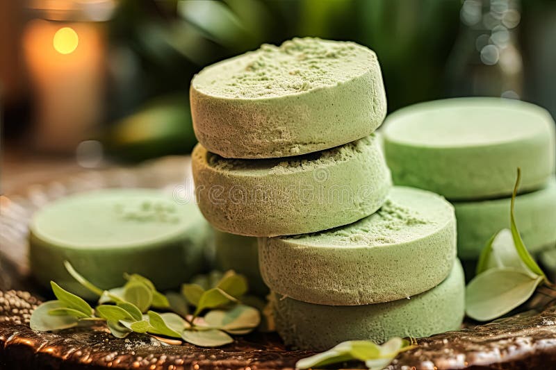 A Stack of Green Bath Bombs with a Cross on Them. Stock Photo - Image ...