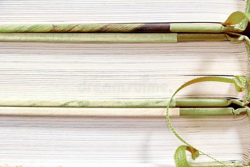 Stack of Green Books, Side View Texture Stock Image - Image of ...