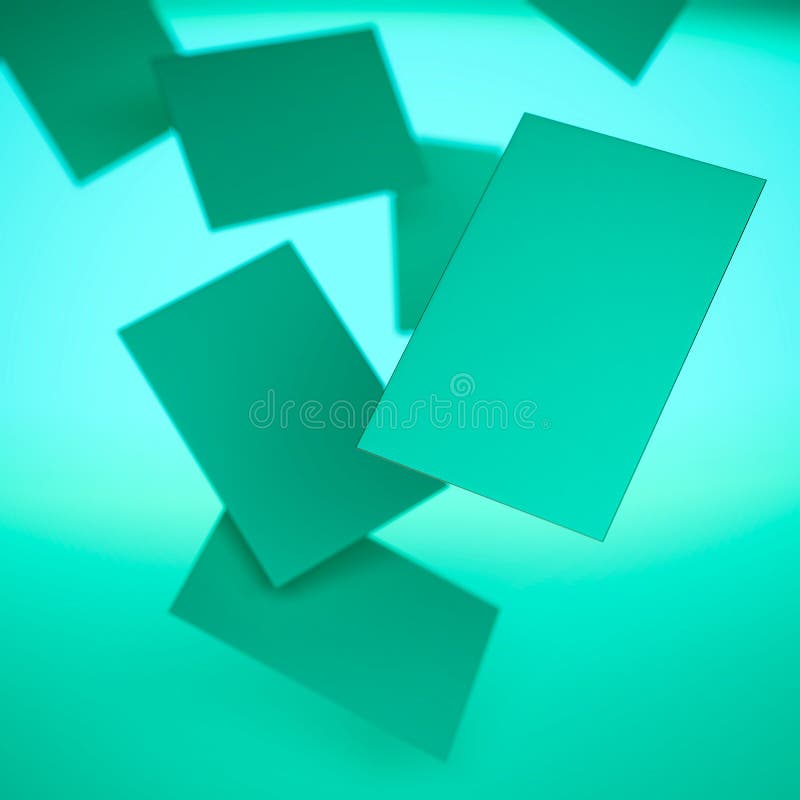 Stack of Green Business Card Flying in the Studio. Stock Photo - Image ...