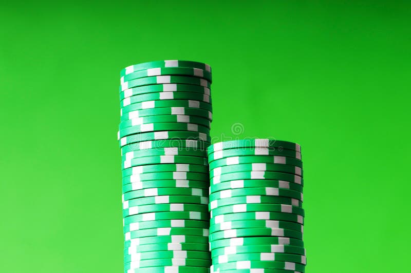 Stack of green casino stock image. Image of chip, cards - 10118917