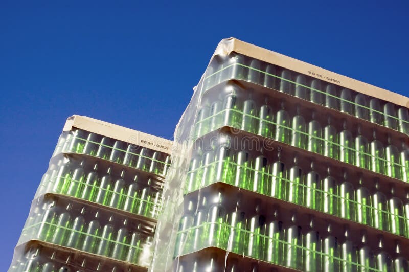 Stack of Green Glass Bottles Stock Photo - Image of outdoor, mass: 3391912