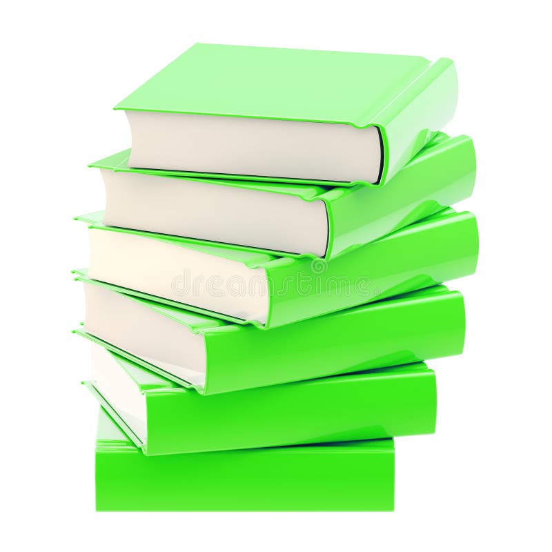 Stack of Green Glossy Books Isolated Stock Photo - Image of isolated ...