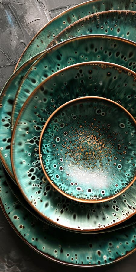 Stack of Green Plates on Table Stock Illustration - Illustration of ...