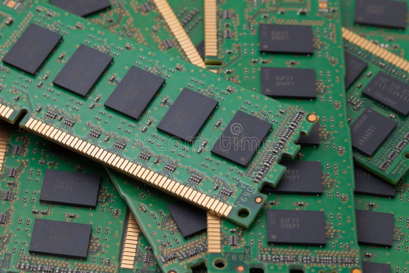 Stack of Green RAM Computer Stock Photo - Image of mainboard, generated ...