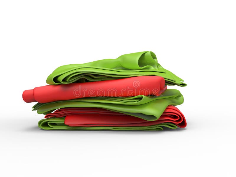Stack of Green and Red Sheets Stock Illustration - Illustration of ...