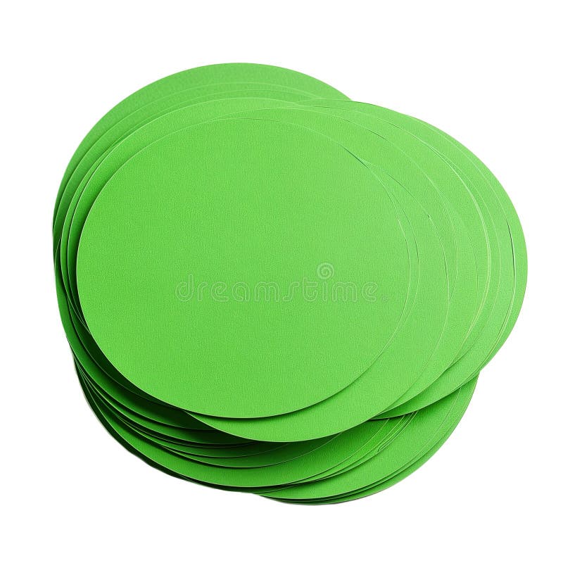 Stack of Green Round Paper Textured Sheets Stock Image - Image of stack ...
