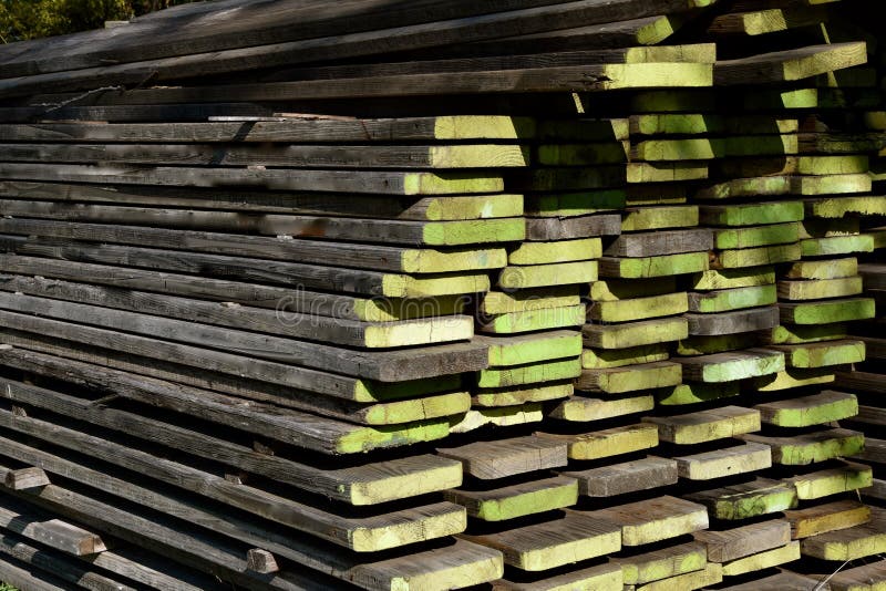Stack of Green Treated Lumber Stock Photo - Image of lumber ...