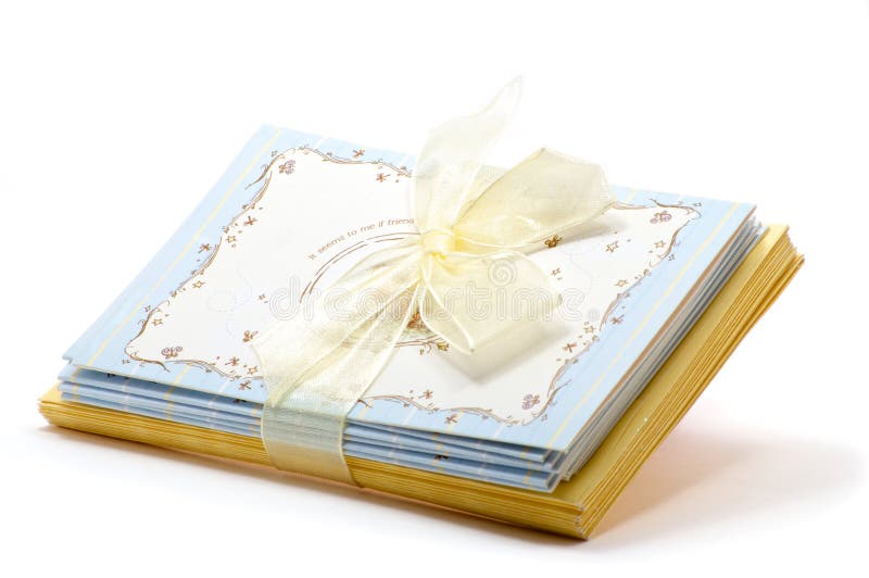 Stack Yellow Greeting Cards Ribbon Stock Photos - Free & Royalty-Free ...