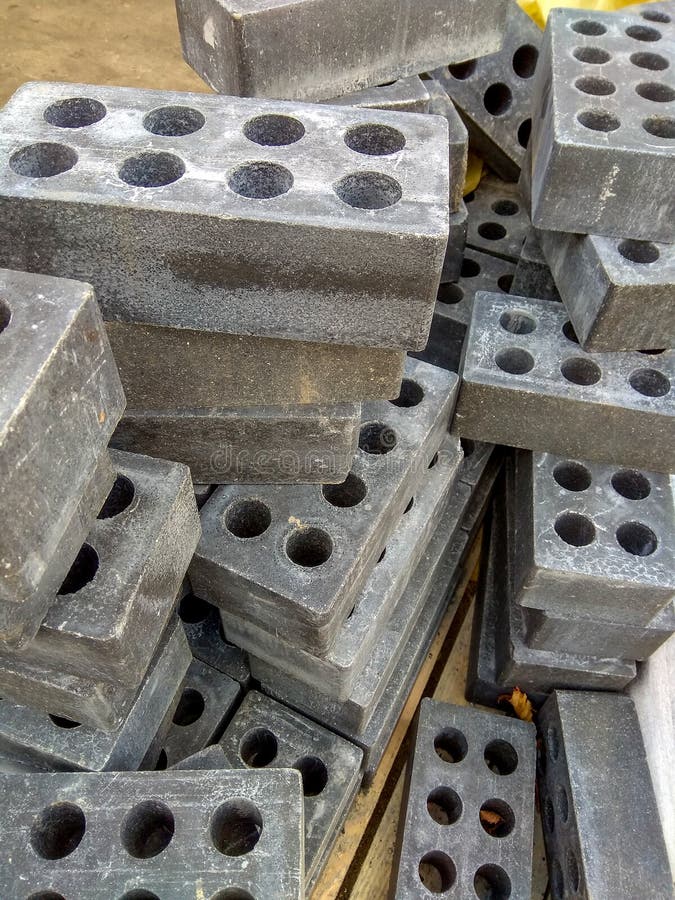 Brick with a Rectangular Holes Stock Image - Image of industrial ...