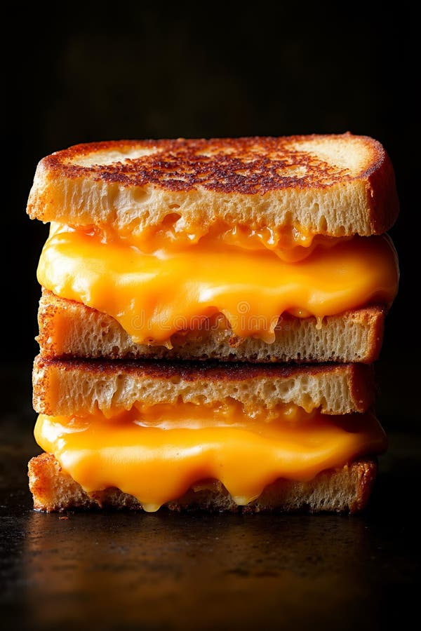 A Stack of Grilled Cheese Sandwiches Stacked on Top of Each Other Stock ...