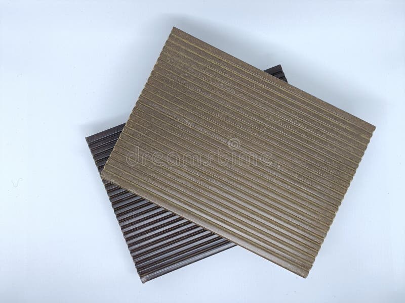 Stack of Grooved Composite Decking Panels in Various Colors on White ...