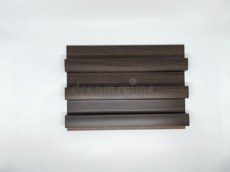 Stack of Grooved Wood-Textured Plastic Panels - Top View Stock Photo ...