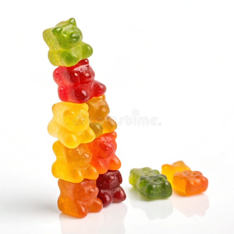 Stack of gummy bears stock illustration. Illustration of stack - 357697575
