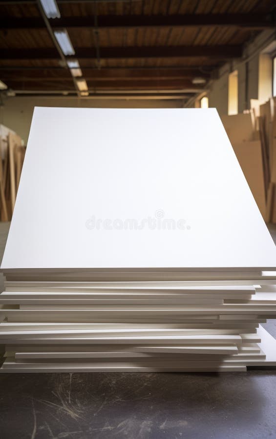 Stack of Gypsum Drywall Sheets in Construction Warehous Stock Photo ...