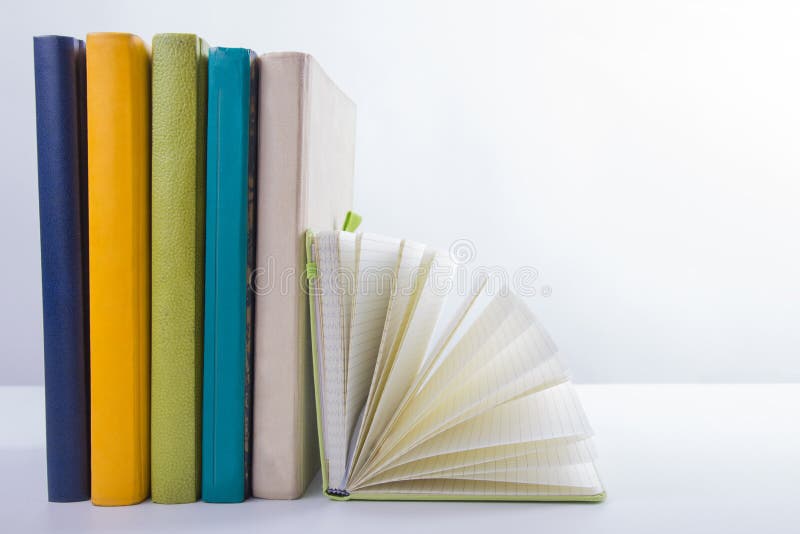 Stack of Hadrback Books on White Background. Library Education Concept ...