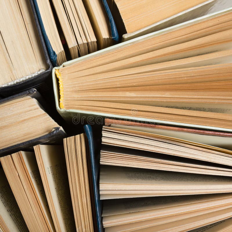 Stack of Hadrback Books on White Background. Library Education Concept ...