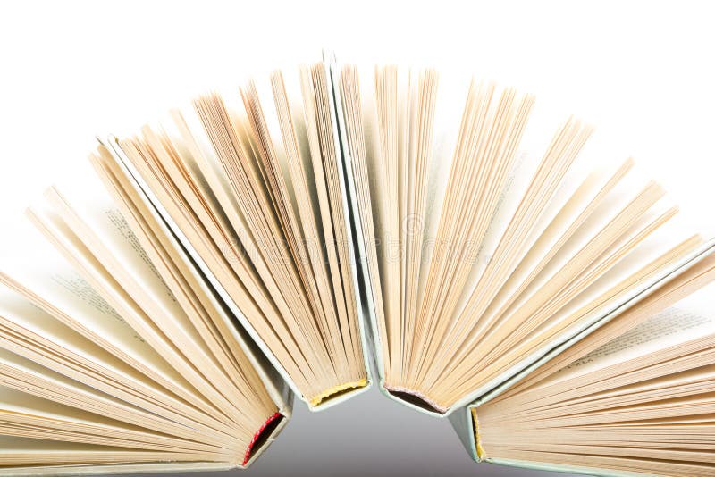 Stack of Hadrback Books on White Background. Library Education Concept ...