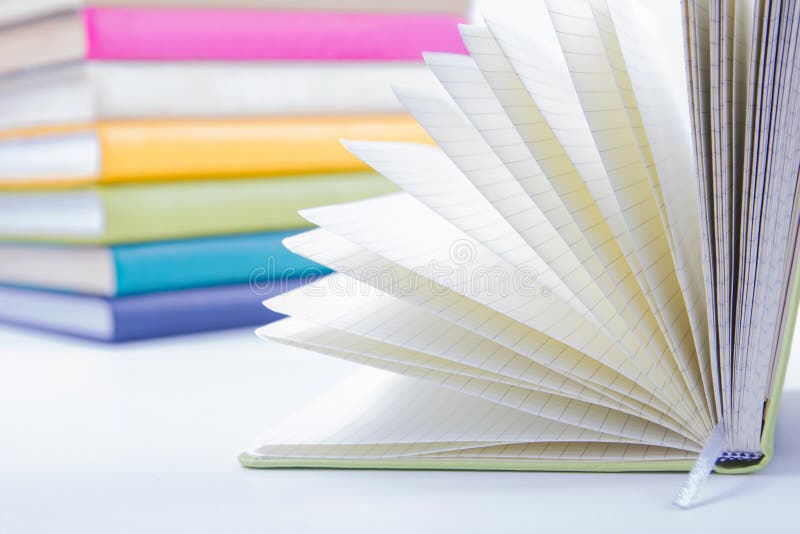 Stack of Hadrback Books on White Background. Library Education Concept ...