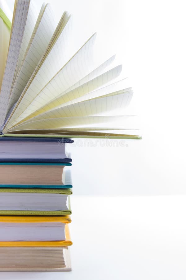 Stack of Hadrback Books on White Background. Library Education Concept ...