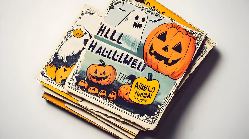 A Stack of Halloween-themed Books Featuring Pumpkins and a Ghost ...