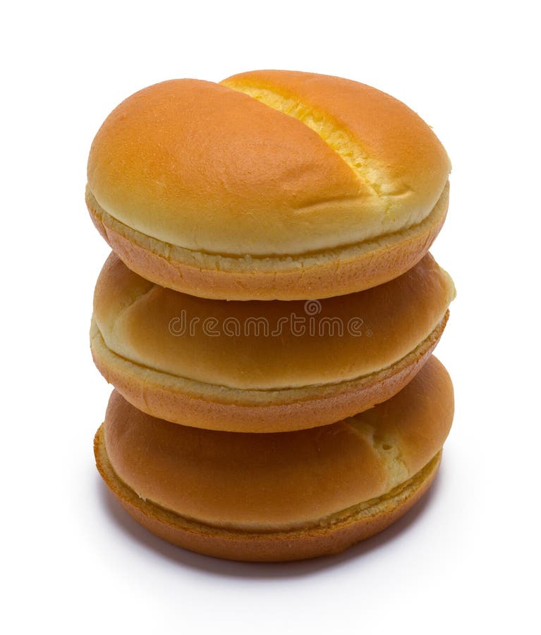 Stack of Hamburger Buns stock photo. Image of baked - 195094612
