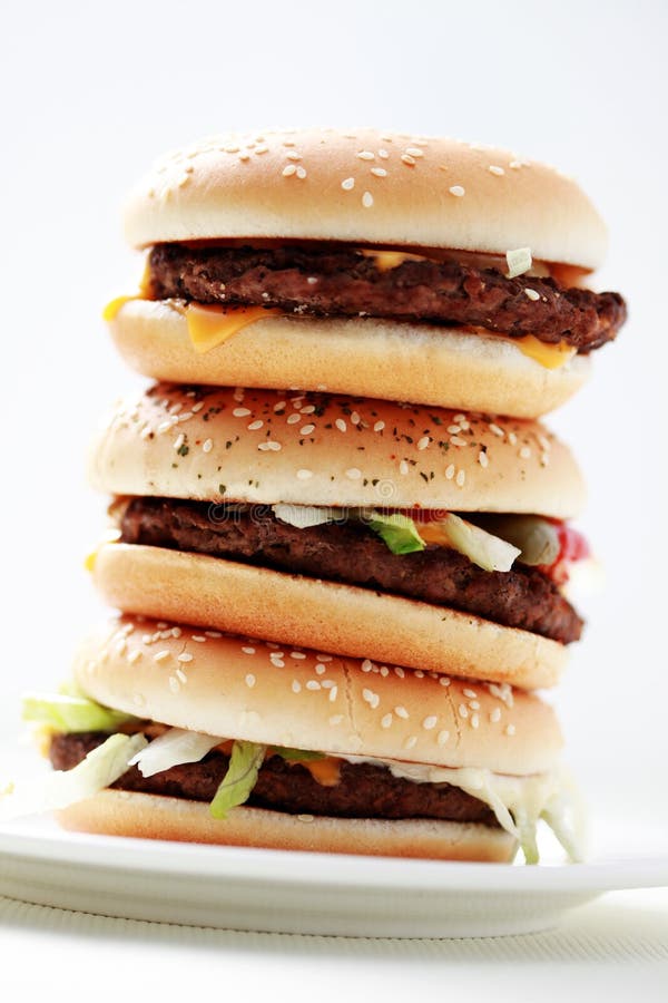 Stack of hamburgers stock image. Image of cheeseburger - 11400201