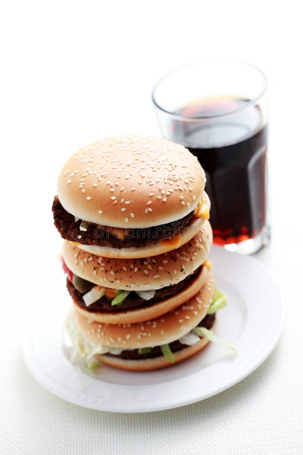 Stack of hamburgers stock image. Image of nutrition, hamburger - 11400269