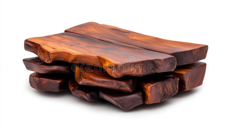 Stack of Handcrafted Wooden Cutting Boards on White Background Stock ...