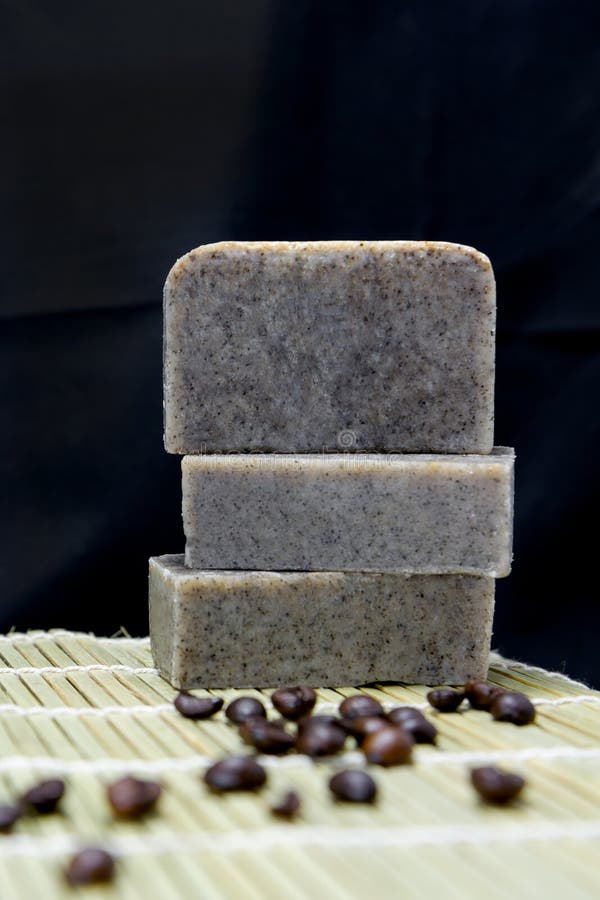 Stack of Handmade Coffee Scrub Soap Stock Photo - Image of bowl ...