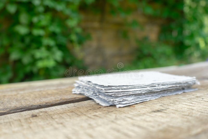 A Stack of Handmade Paper. Waste Paper Recycling Stock Image - Image of ...