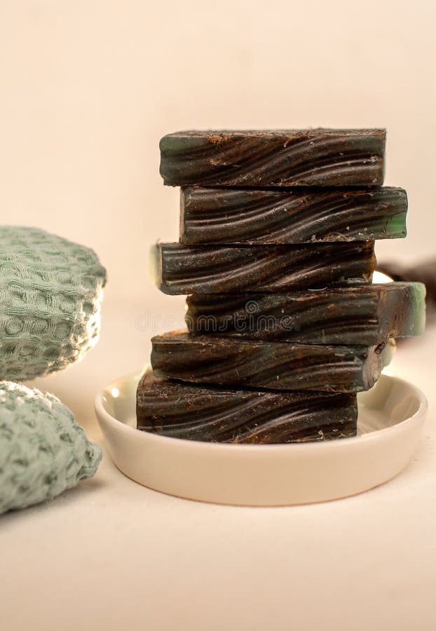 A Stack of Handmade Soap Bars with Wavy Patterns, Ready for a Spa Day ...