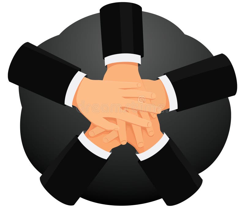 Stack of hands stock vector. Illustration of huddle, businessman - 70115848