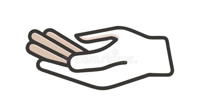 Stack of Hands Outline Vector Graphic, Support and Offering Icon ...