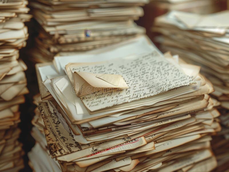 A Stack of Handwritten Letters Transforming into Emails, Demonstrating ...
