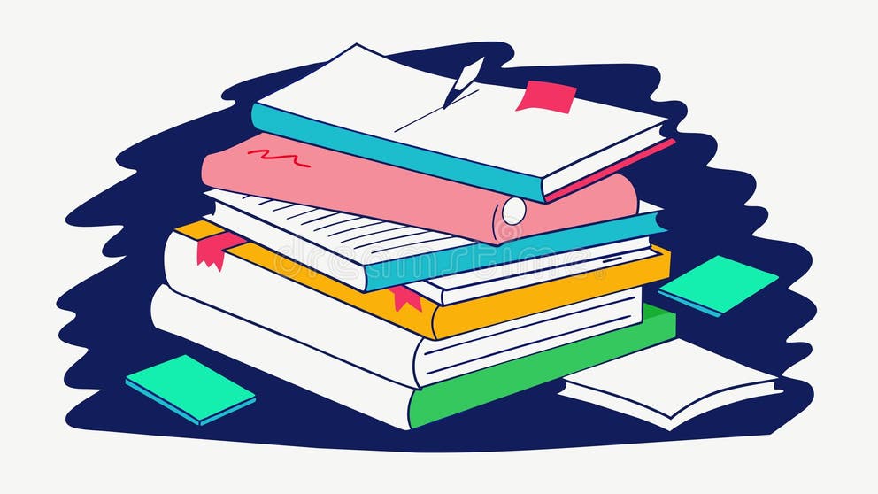 A Stack of Handwritten Notes and Highlighted Passages Marking the ...