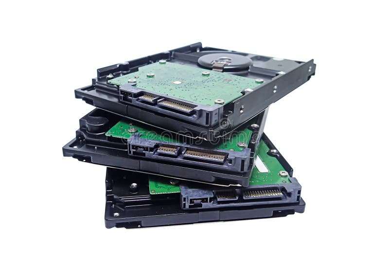 Stack of Hard Drive on White Background Isolated Techno Stock Photo ...
