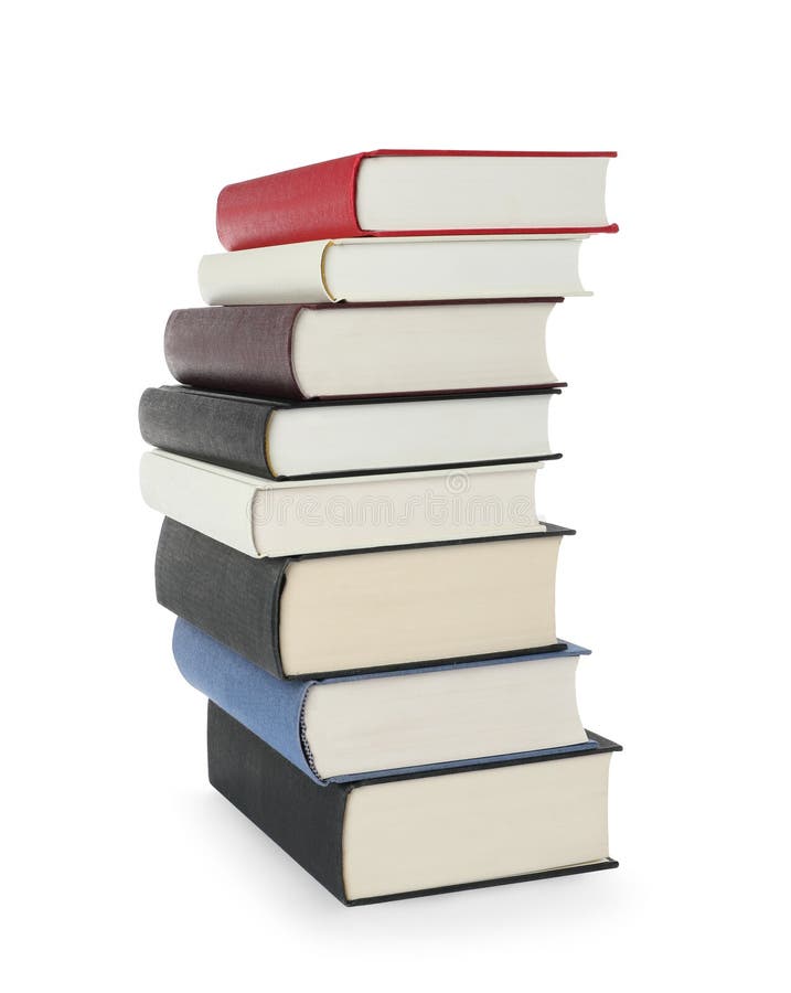 Stack of Hardcover Books Isolated on White Stock Photo - Image of ...