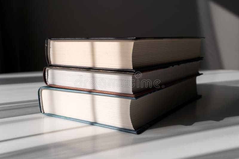Stack of Hardcover Books with Stock Image - Image of wisdom ...