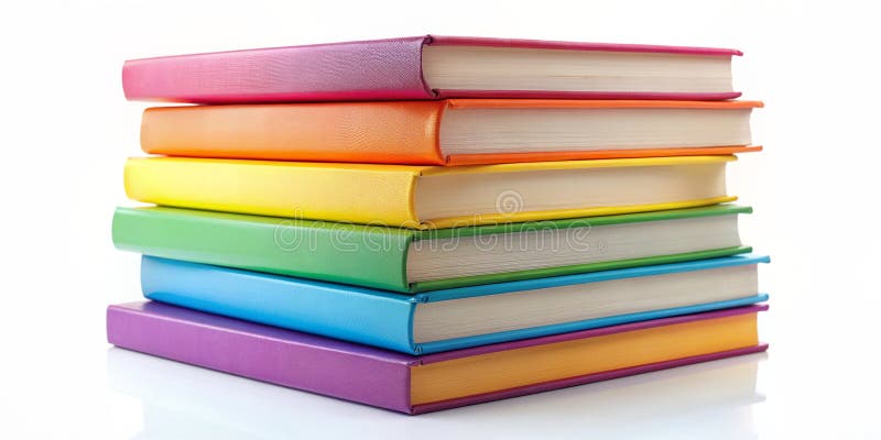 A Stack of Hardcover Books in Various Bright Colors AI-Generated ...