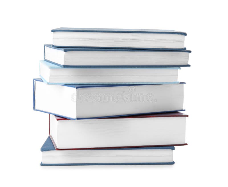 Stack of Hardcover Books on White Stock Image - Image of learn, leisure ...