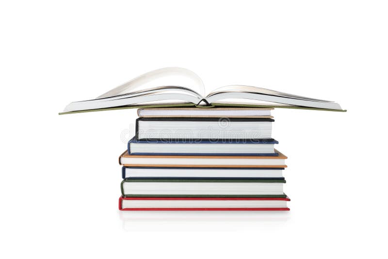 Stack of Hardcover Books on White Background Stock Photo - Image of ...