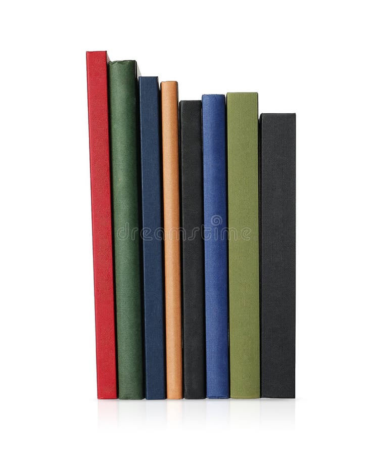 Stack of Hardcover Books on White Background Stock Image - Image of ...