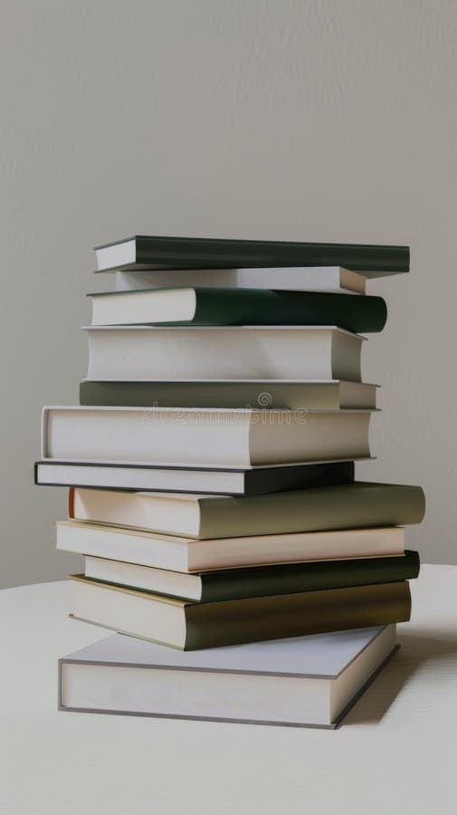 Stack of Hardcover Books on White Table, Educational Concept Stock ...