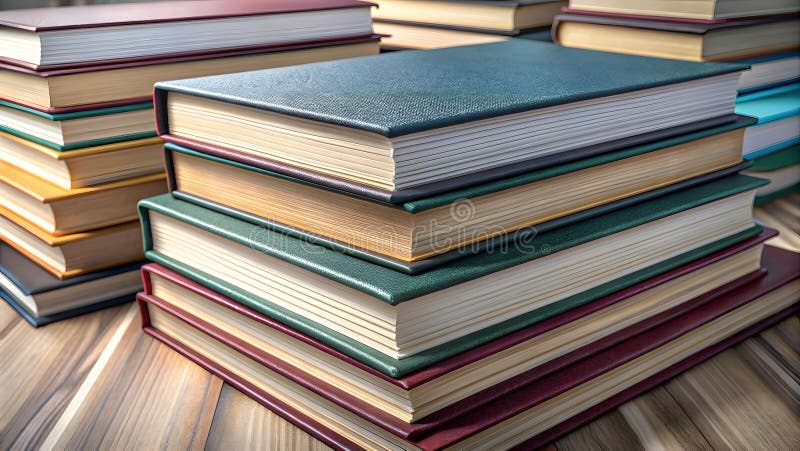 Stack of Hardcover Books on Wooden Background. Back To School. Copy ...